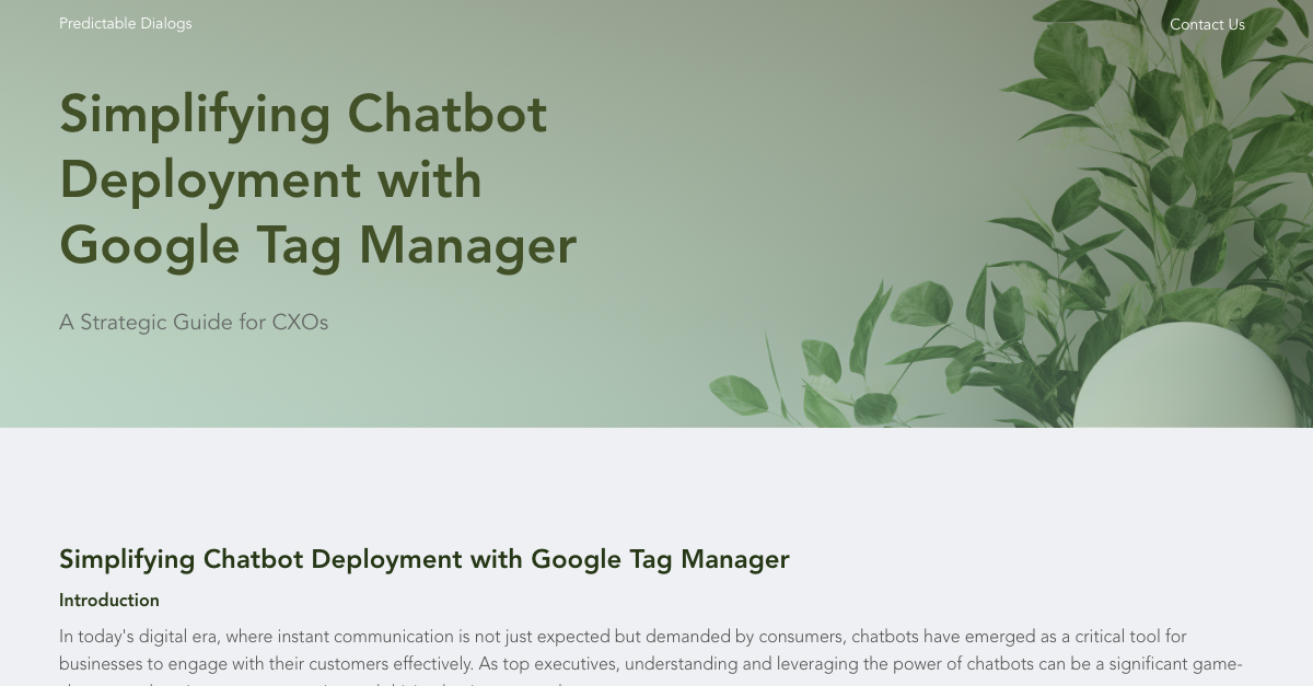 Simplifying Chatbot Deployment with Google Tag Manager: A Strategic Guide for CXOs